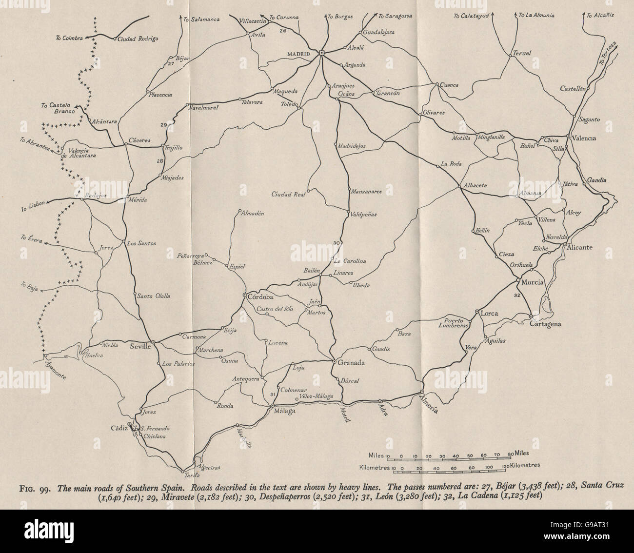 SPAIN SOUTH: Main roads. Mountain passes. WW2 ROYAL NAVY INTELLIGENCE ...
