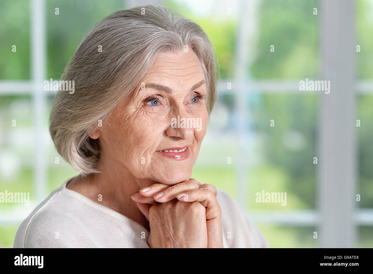 Senior woman portrait Stock Photo - Alamy