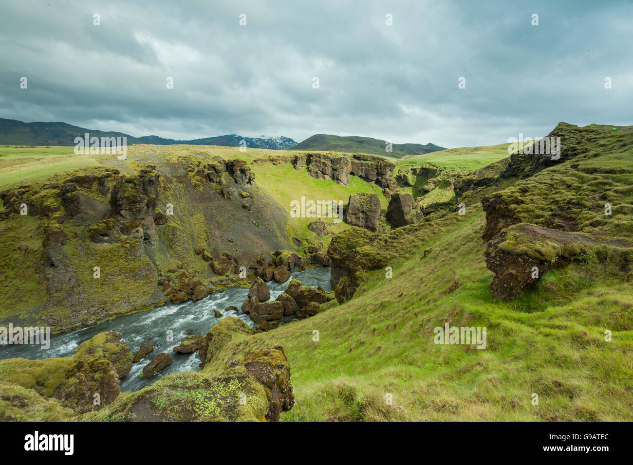 Skoga river gorge, south Iceland Stock Photo - Alamy