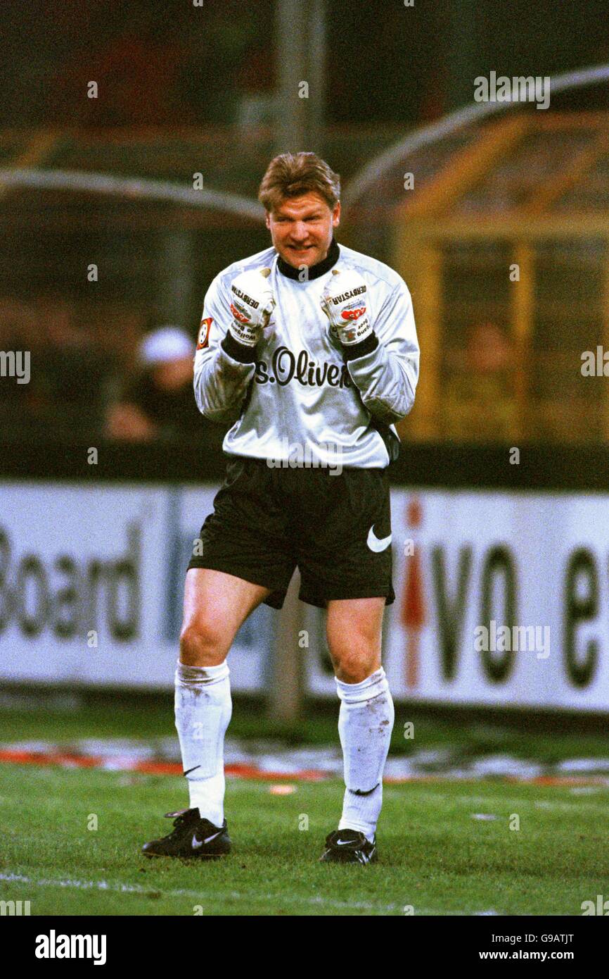 Borussia Dortmund goalkeeper Wolfgang De Beer celebrates the opening ...