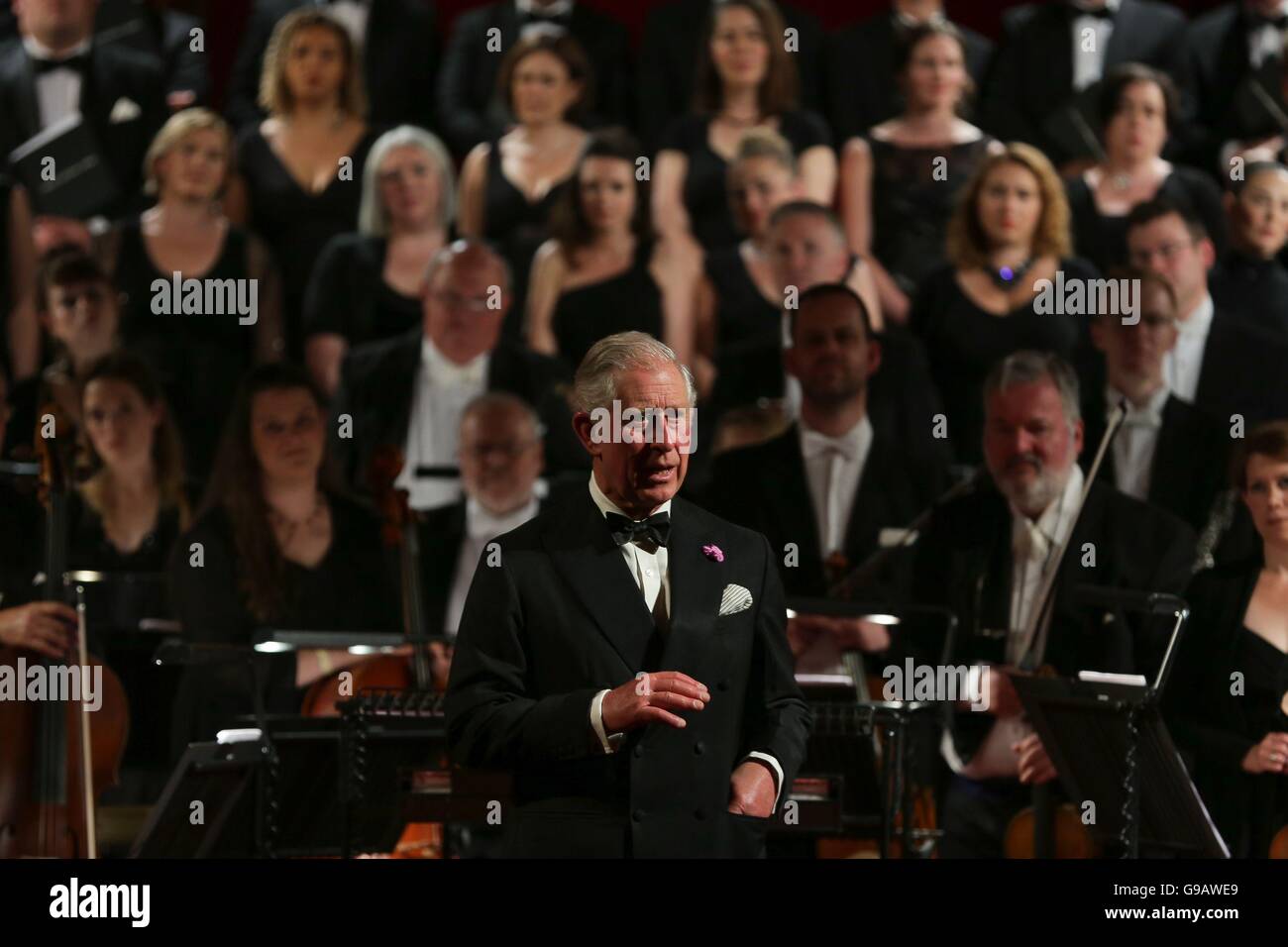 The Prince of Wales speaks as he attends a 70th anniversary gala ...
