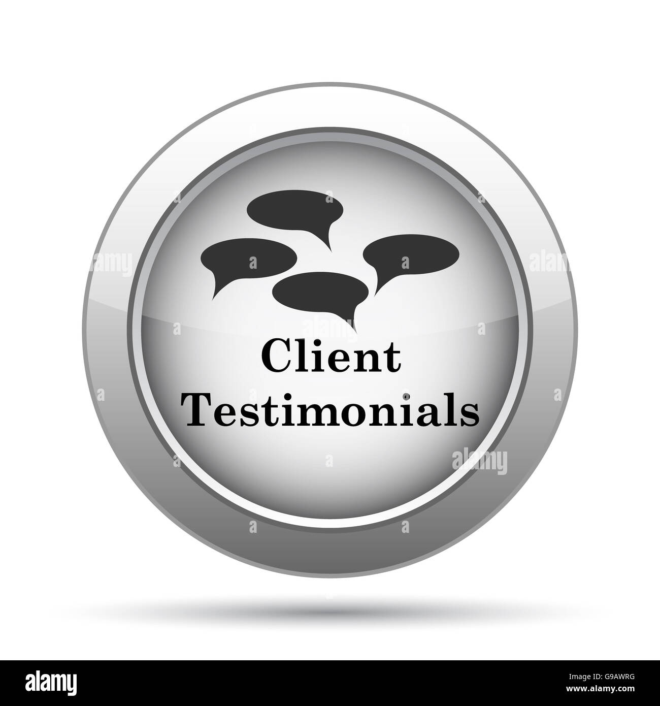 Client testimonials icon. Internet button on white background Stock ...