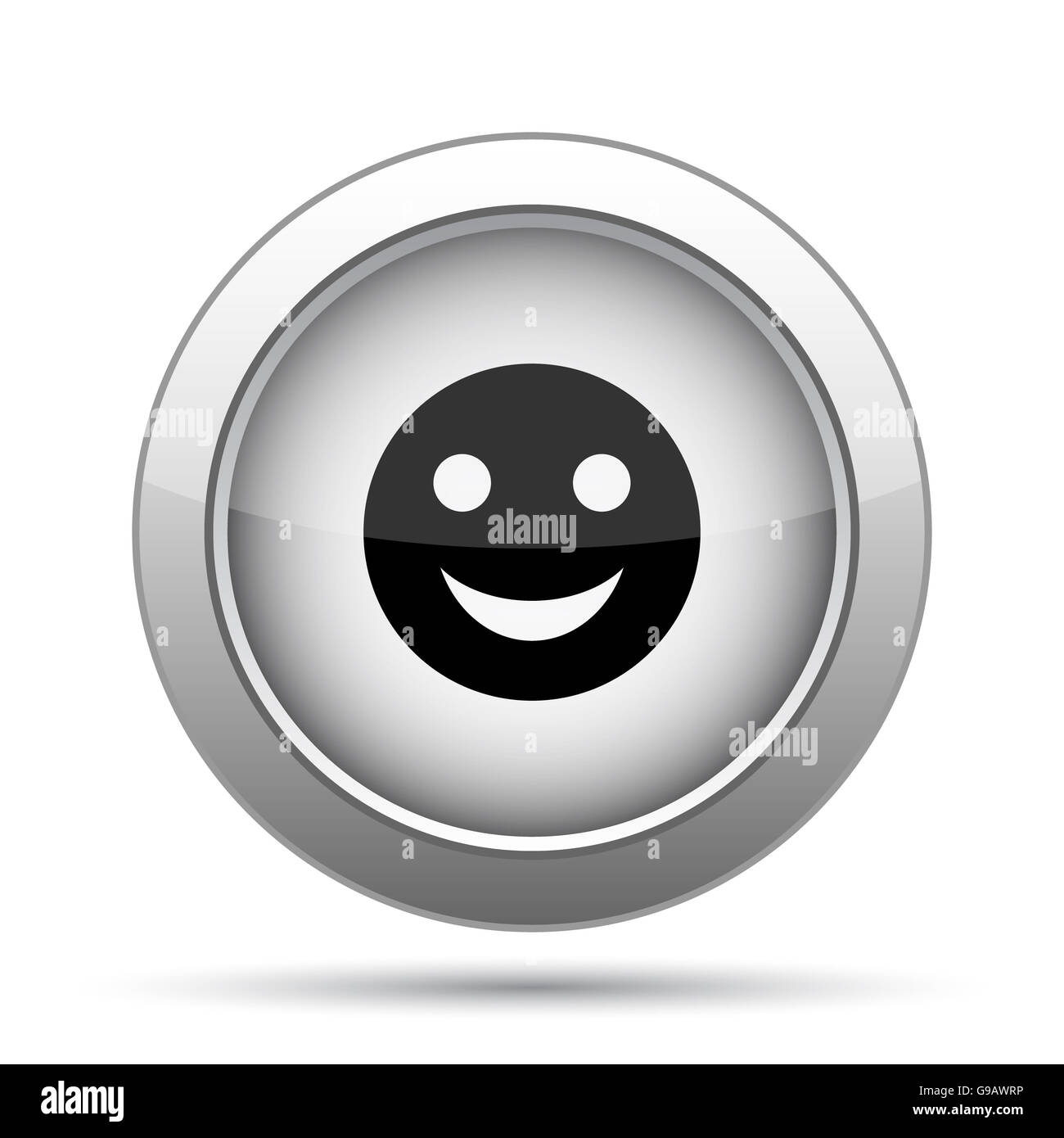 Smiley icon. Internet button on white background Stock Photo - Alamy