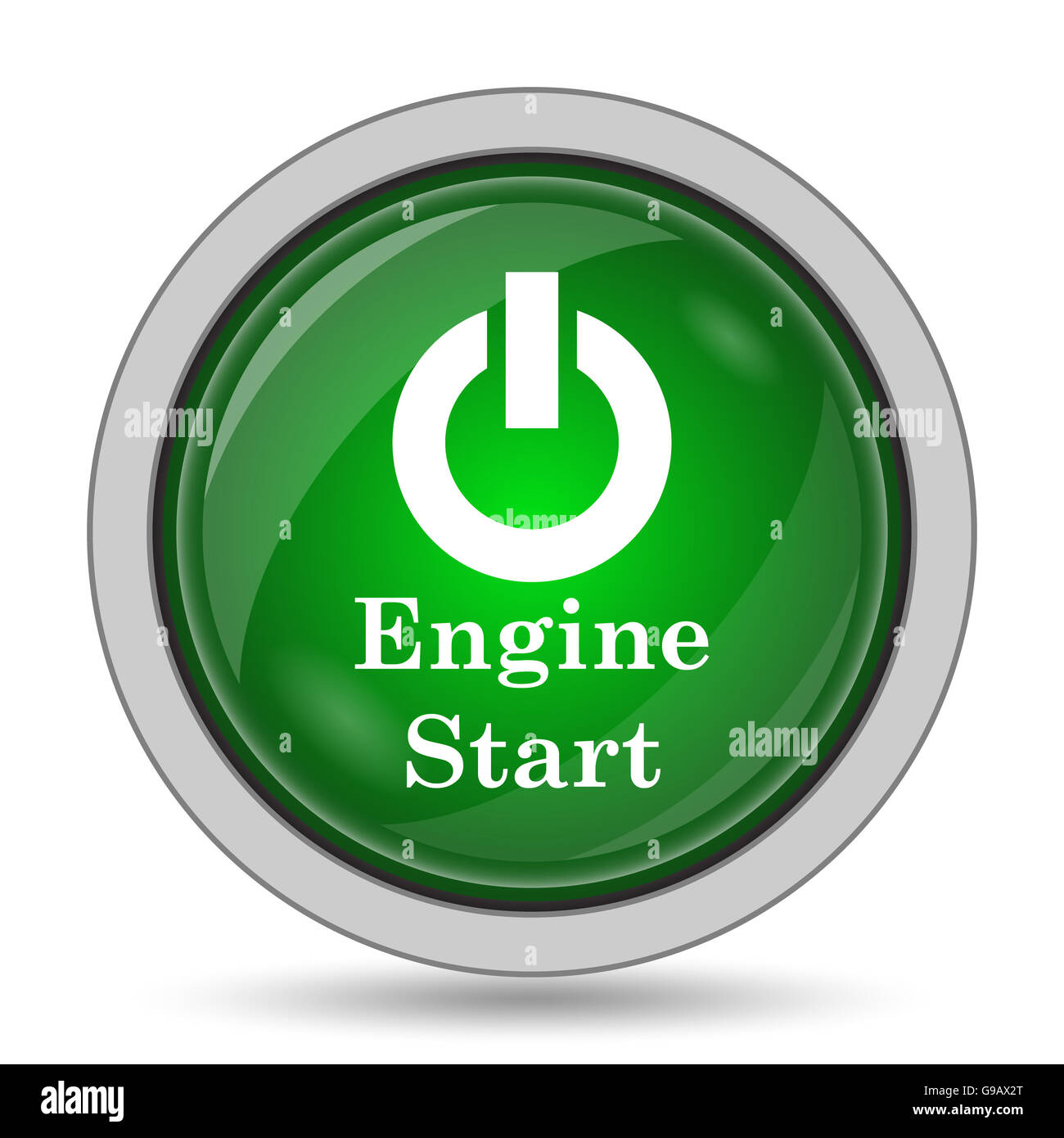 Engine start icon. Internet button on white background Stock Photo - Alamy