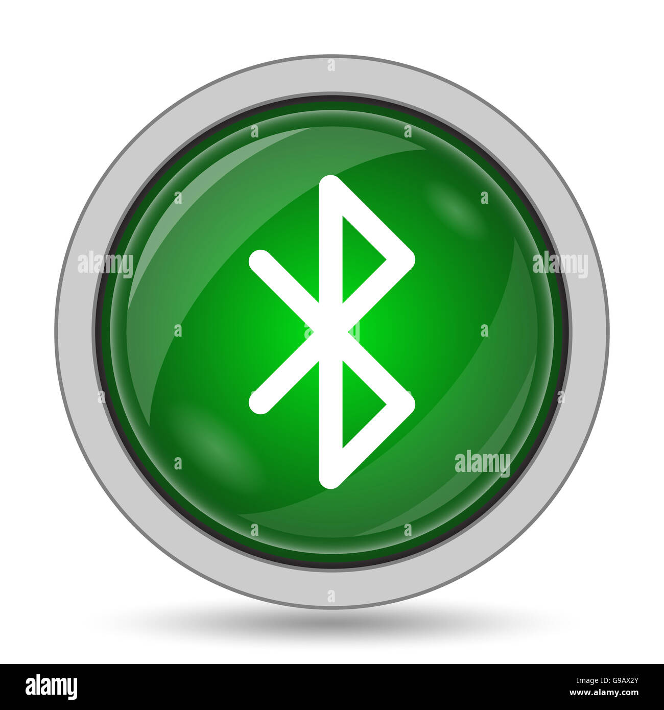 Bluetooth icon. Internet button on white background Stock Photo - Alamy