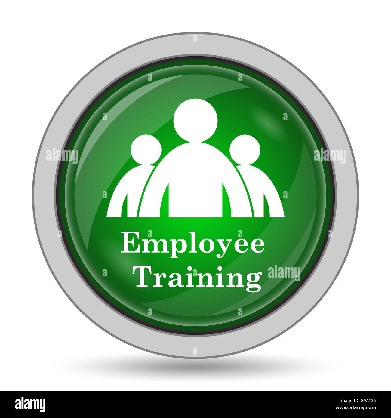 Employee training icon. Internet button on white background Stock Photo ...