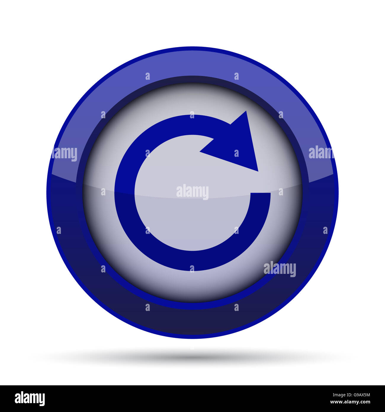 Reload one arrow icon. Internet button on white background Stock Photo ...
