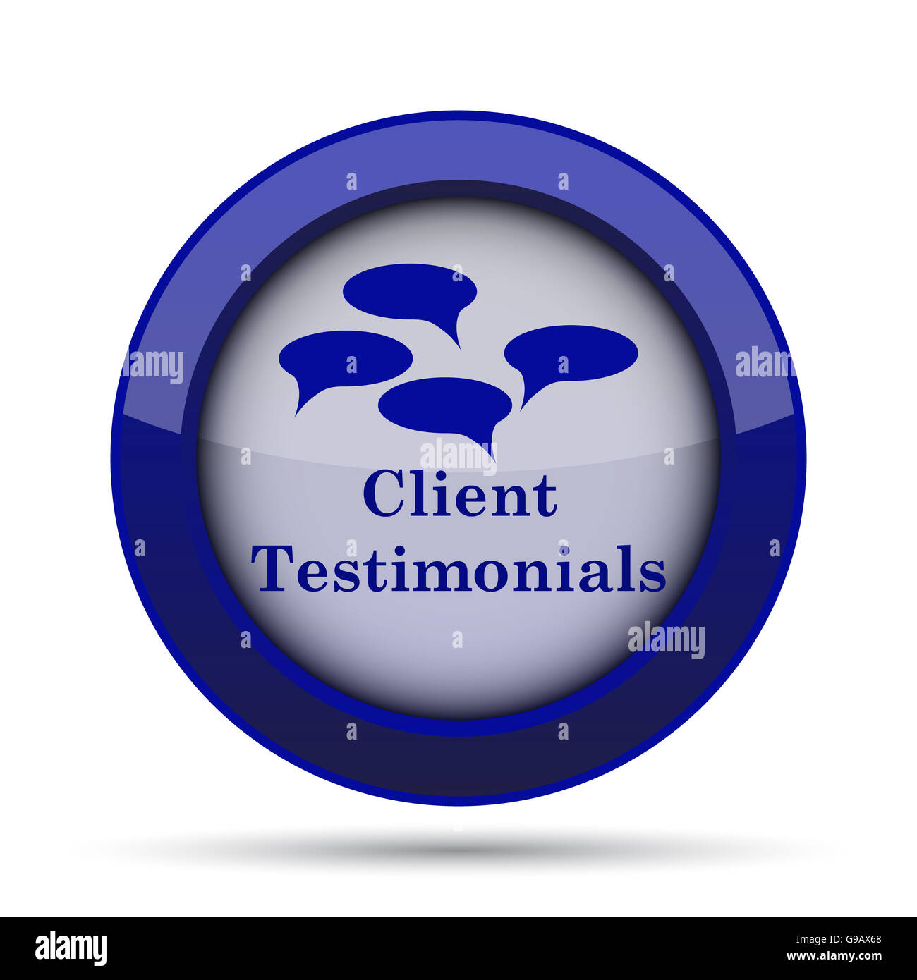 Client testimonials icon. Internet button on white background Stock ...