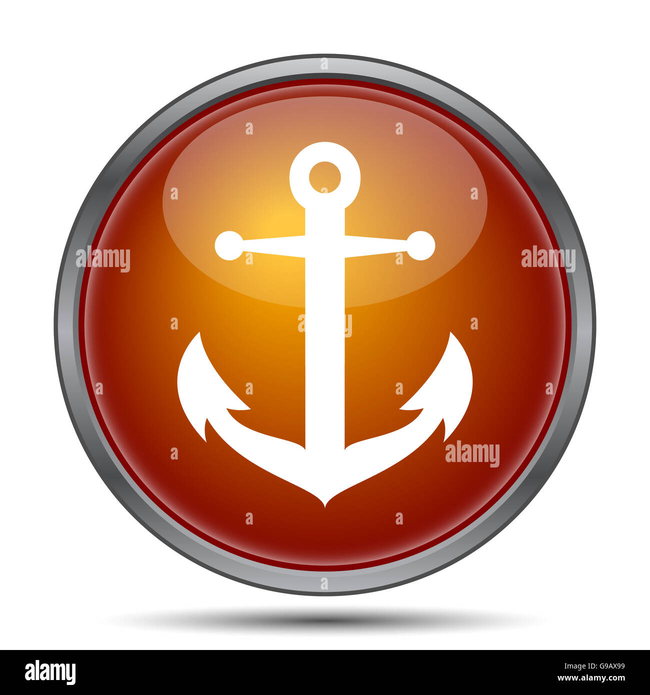 Anchor icon. Internet button on white background Stock Photo - Alamy