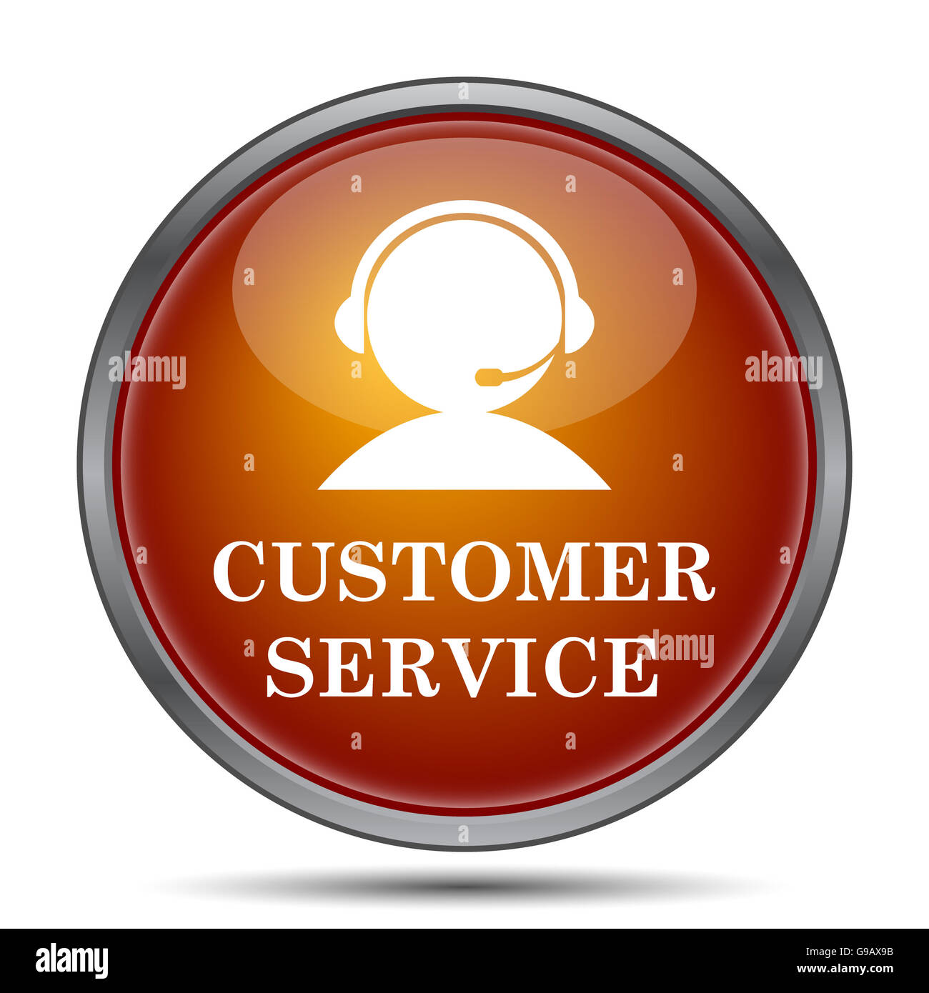 Customer service icon. Internet button on white background Stock Photo ...