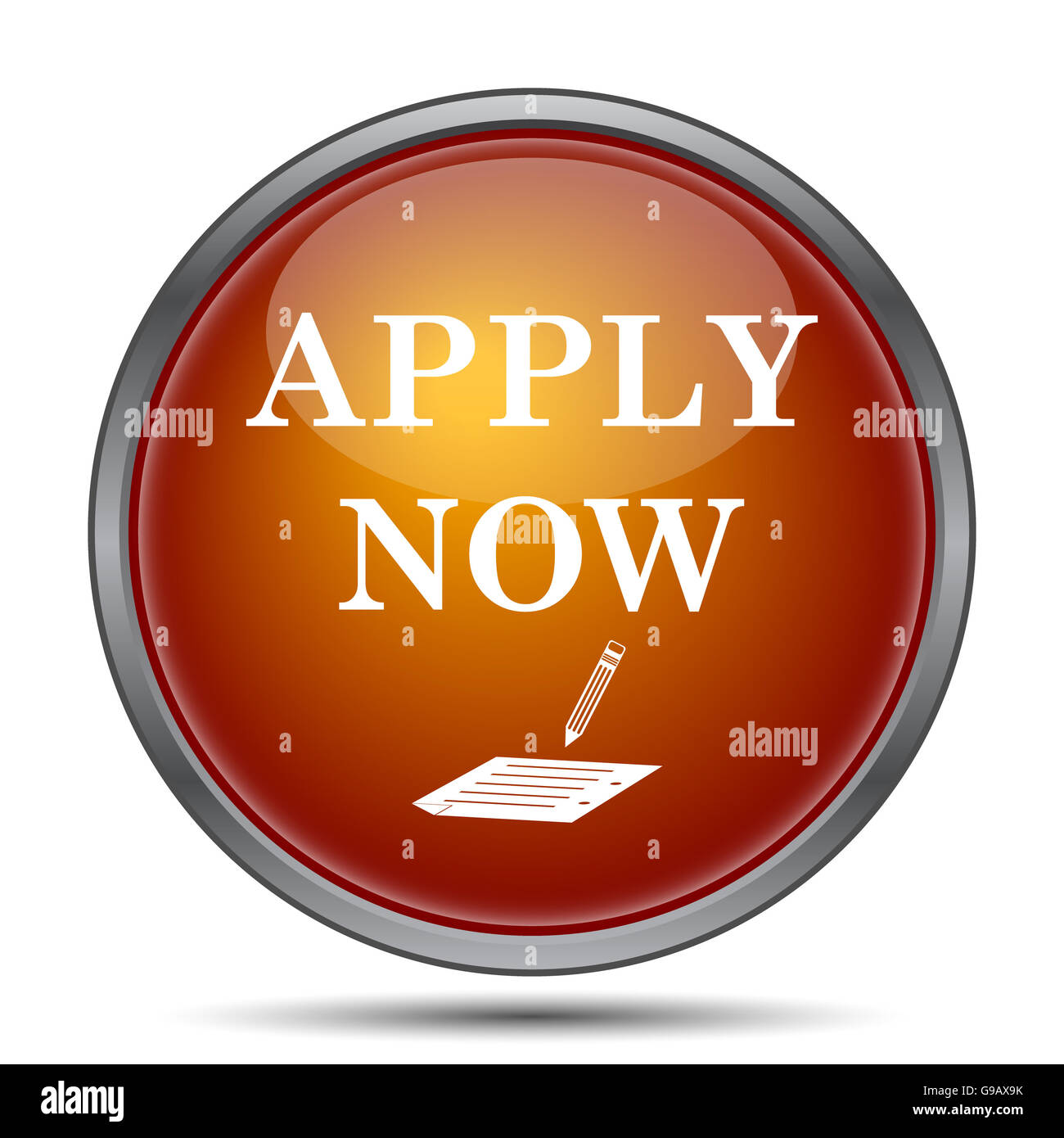 Apply now icon. Internet button on white background Stock Photo - Alamy