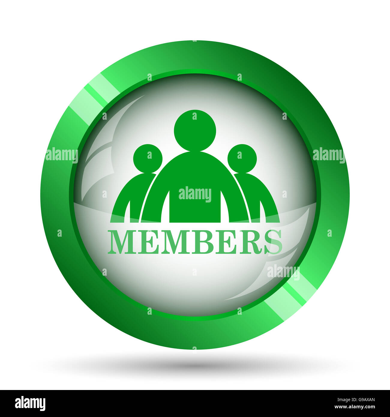 Members icon. Internet button on white background Stock Photo - Alamy