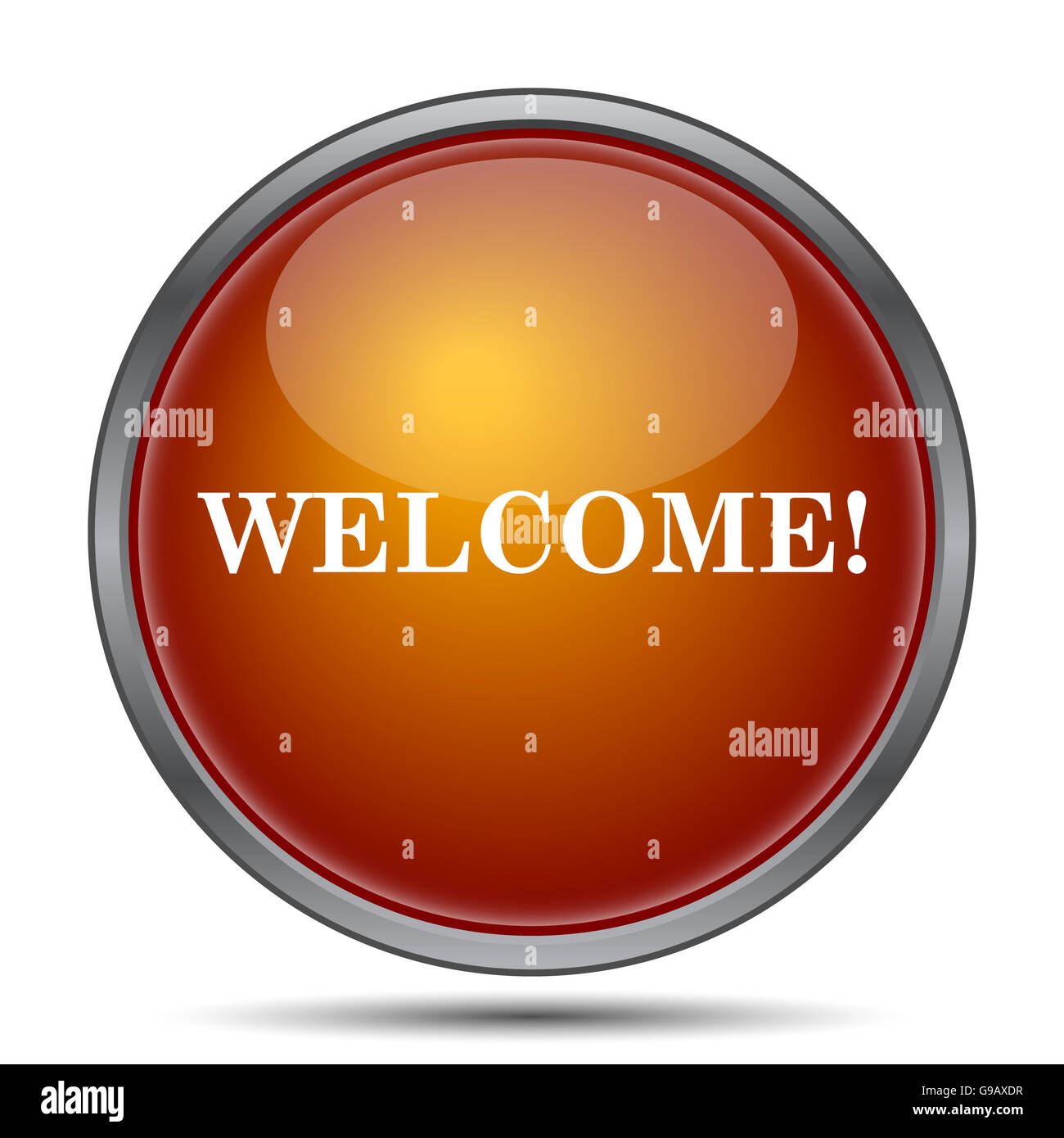 Welcome icon. Internet button on white background Stock Photo - Alamy