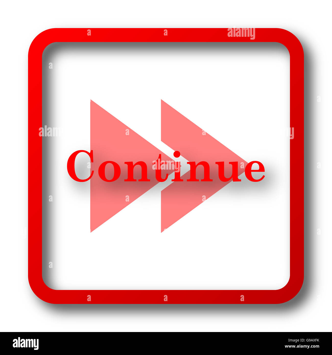 Continue icon. Internet button on white background Stock Photo - Alamy