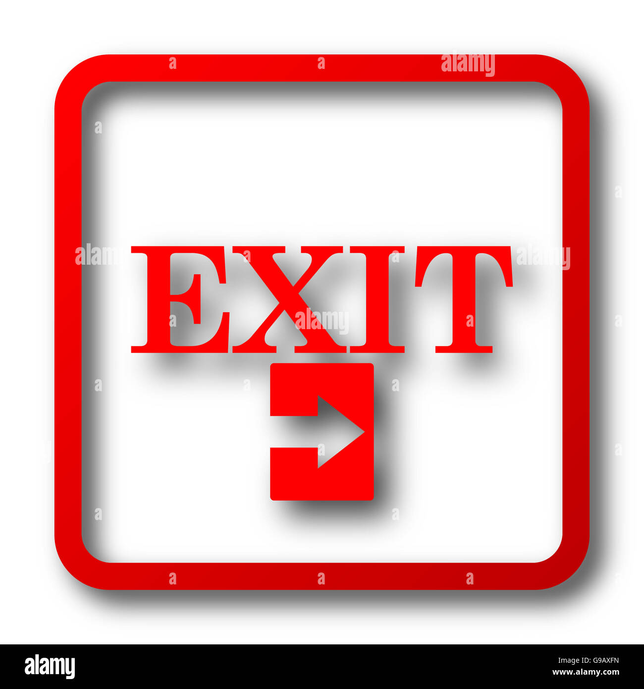 Exit icon. Internet button on white background Stock Photo - Alamy