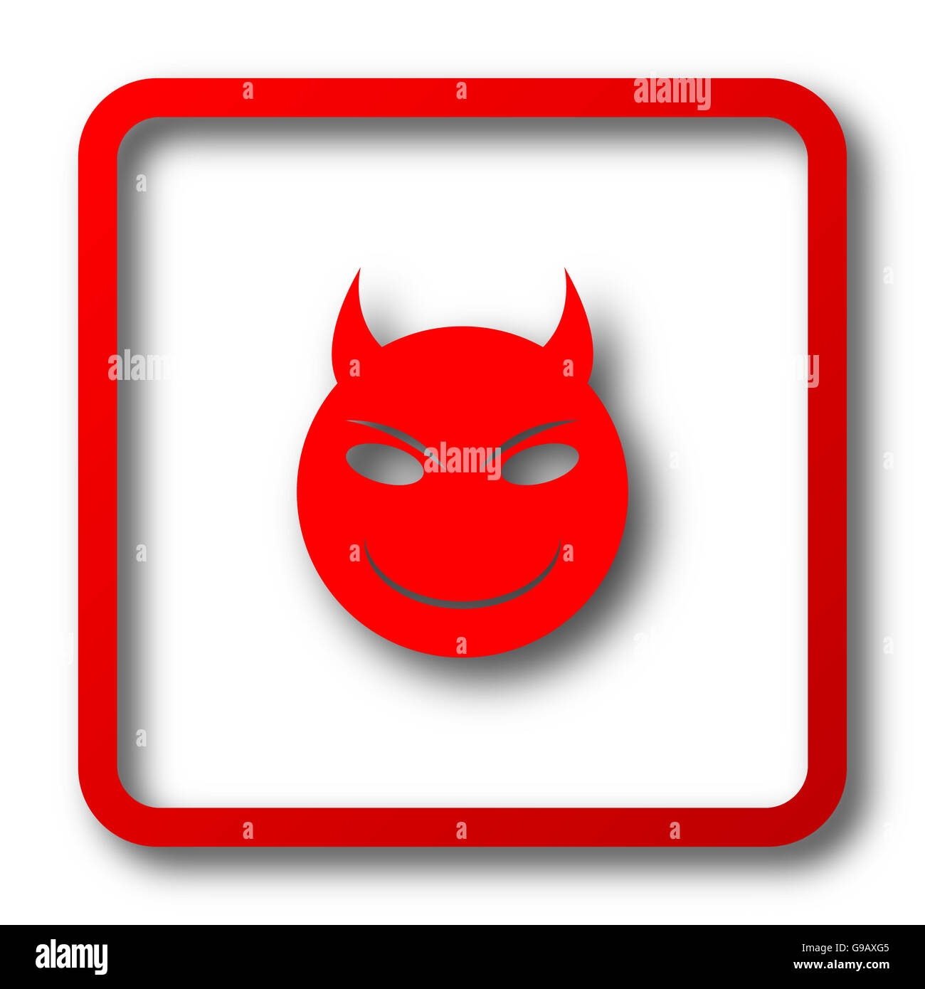 Evil icon. Internet button on white background Stock Photo - Alamy