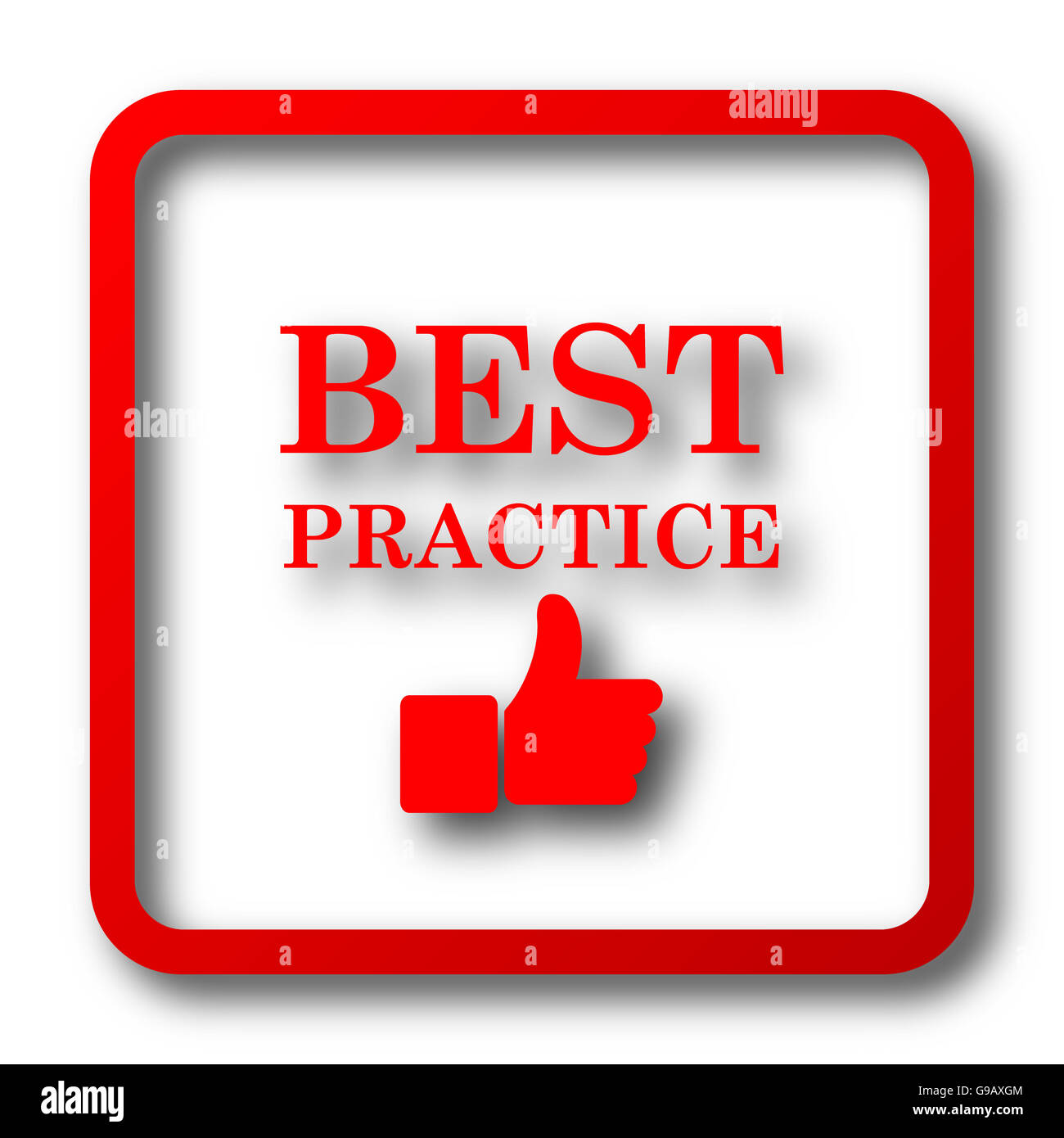 Best practice icon. Internet button on white background Stock Photo - Alamy