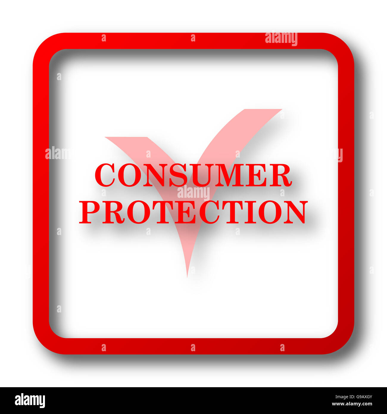 Consumer protection icon. Internet button on white background Stock ...