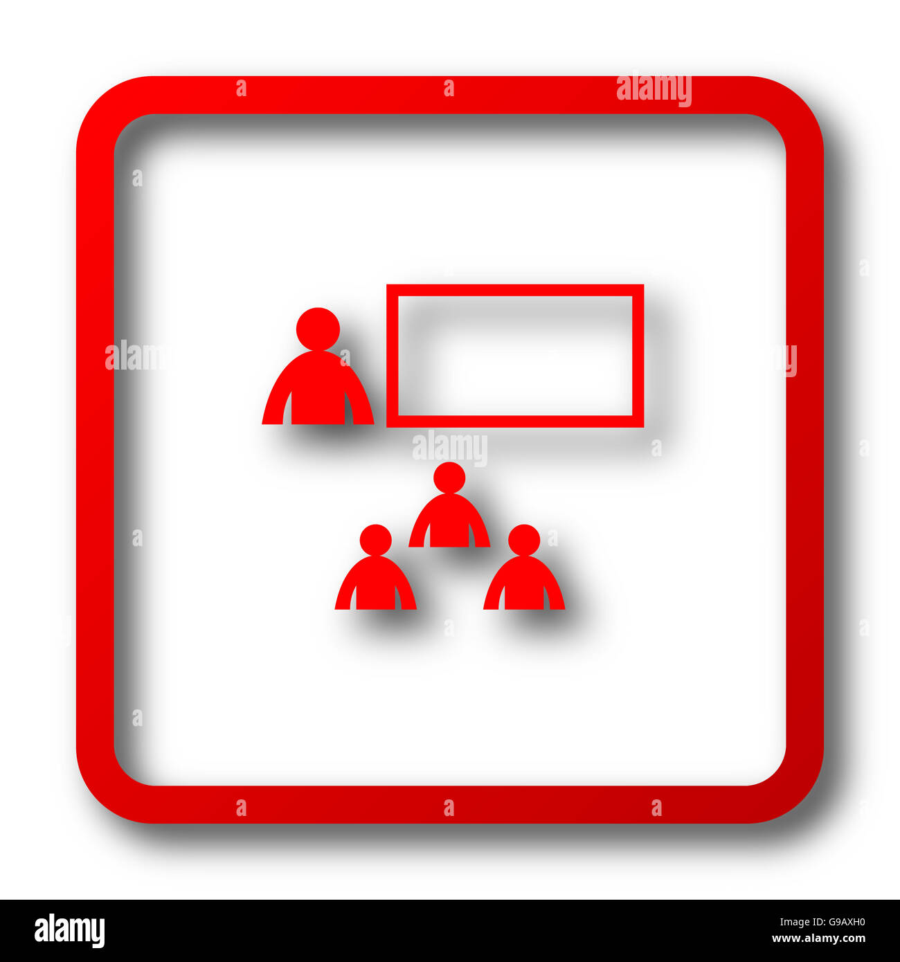 Presenting icon. Internet button on white background Stock Photo - Alamy