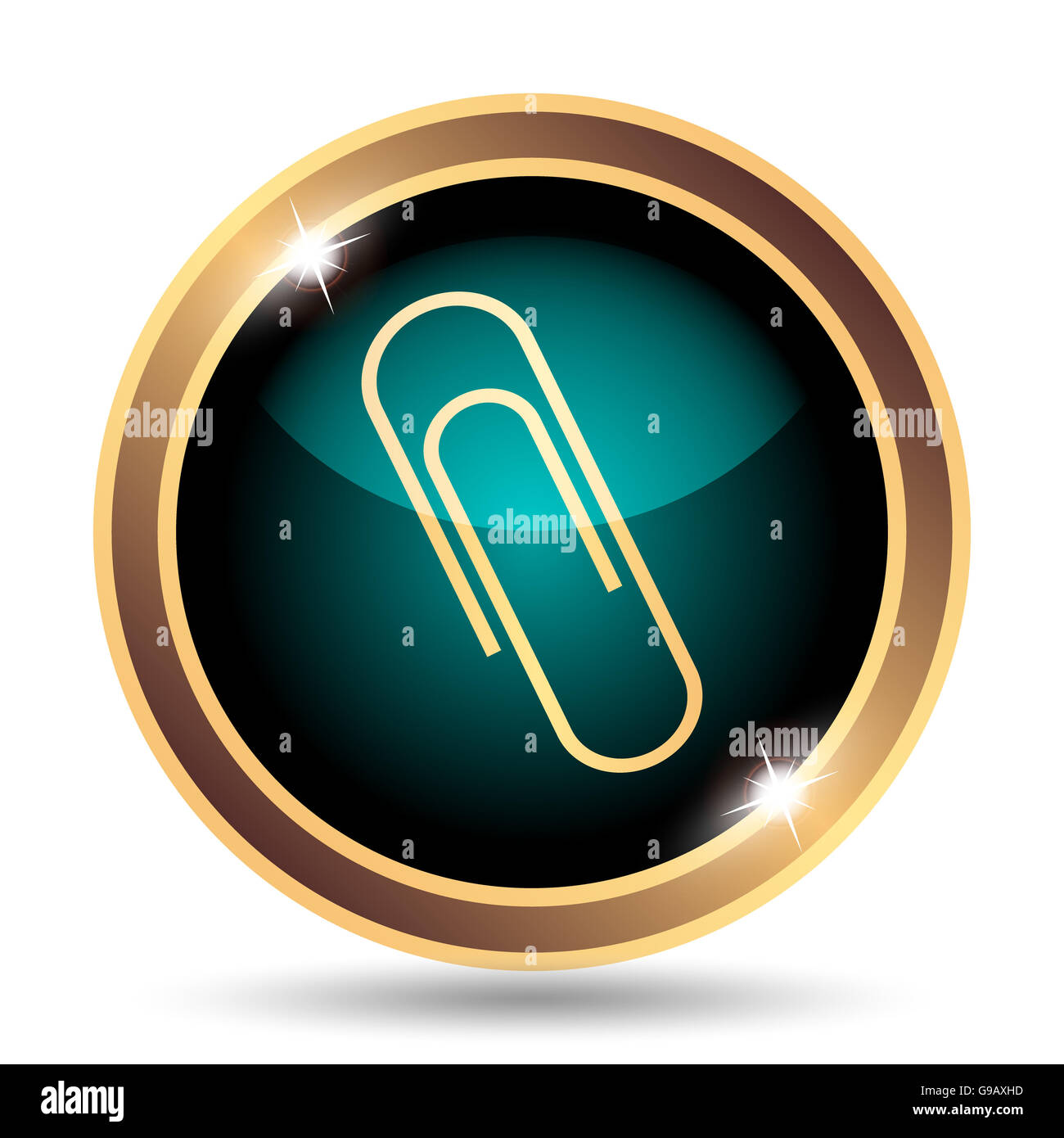 Paperclip icon. Internet button on white background Stock Photo - Alamy