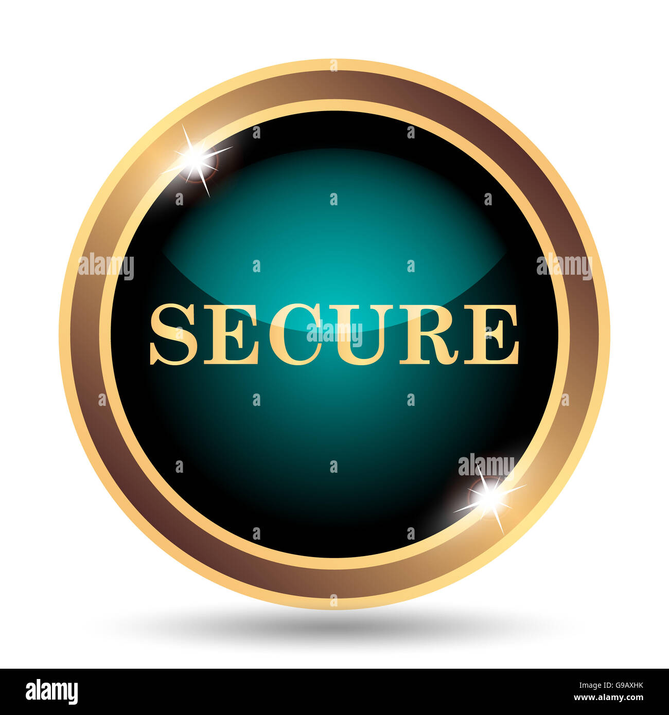 Secure icon. Internet button on white background Stock Photo - Alamy