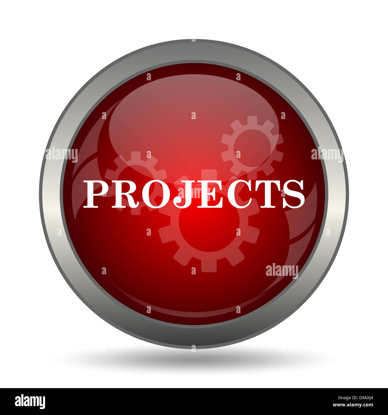 Projects icon. Internet button on white background Stock Photo - Alamy