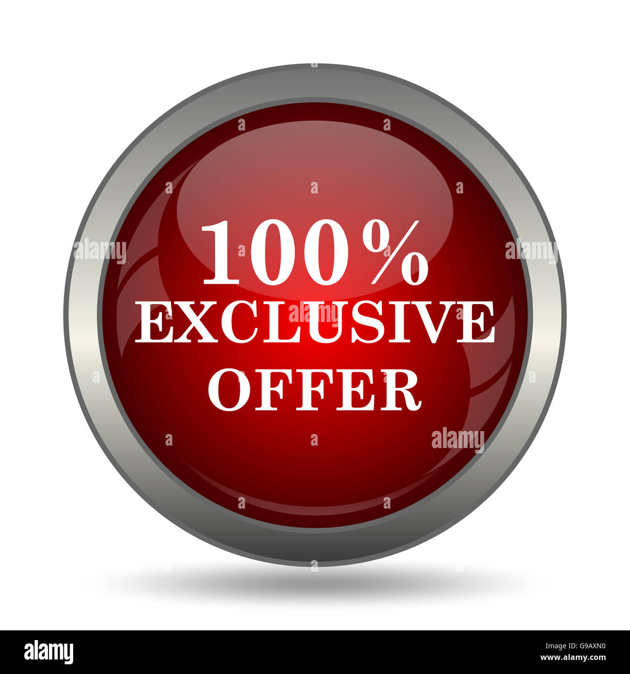 100% exclusive offer icon. Internet button on white background Stock ...