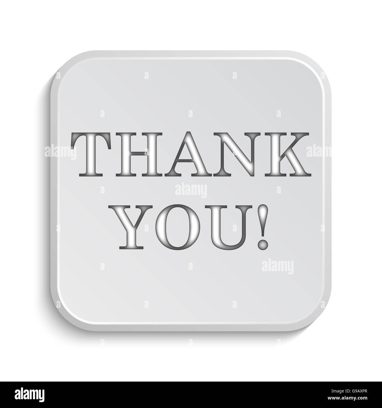 Thank you icon. Internet button on white background Stock Photo - Alamy