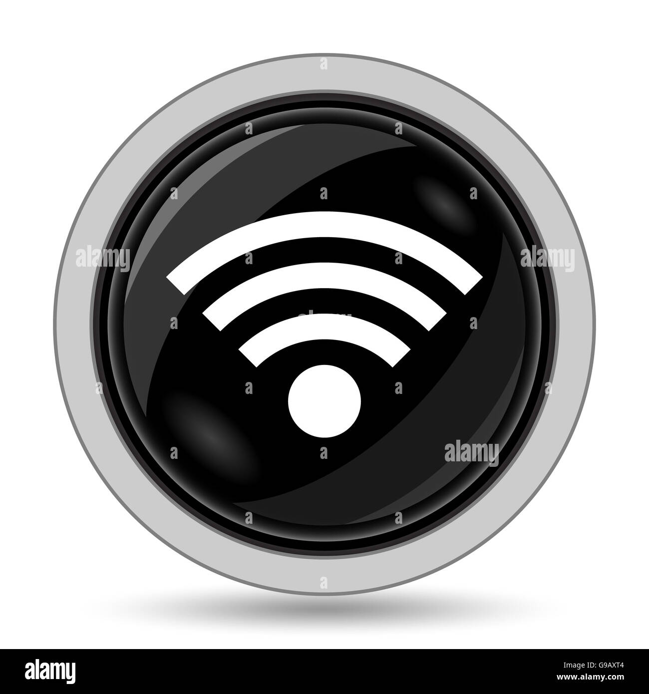 Wireless sign icon. Internet button on white background Stock Photo - Alamy