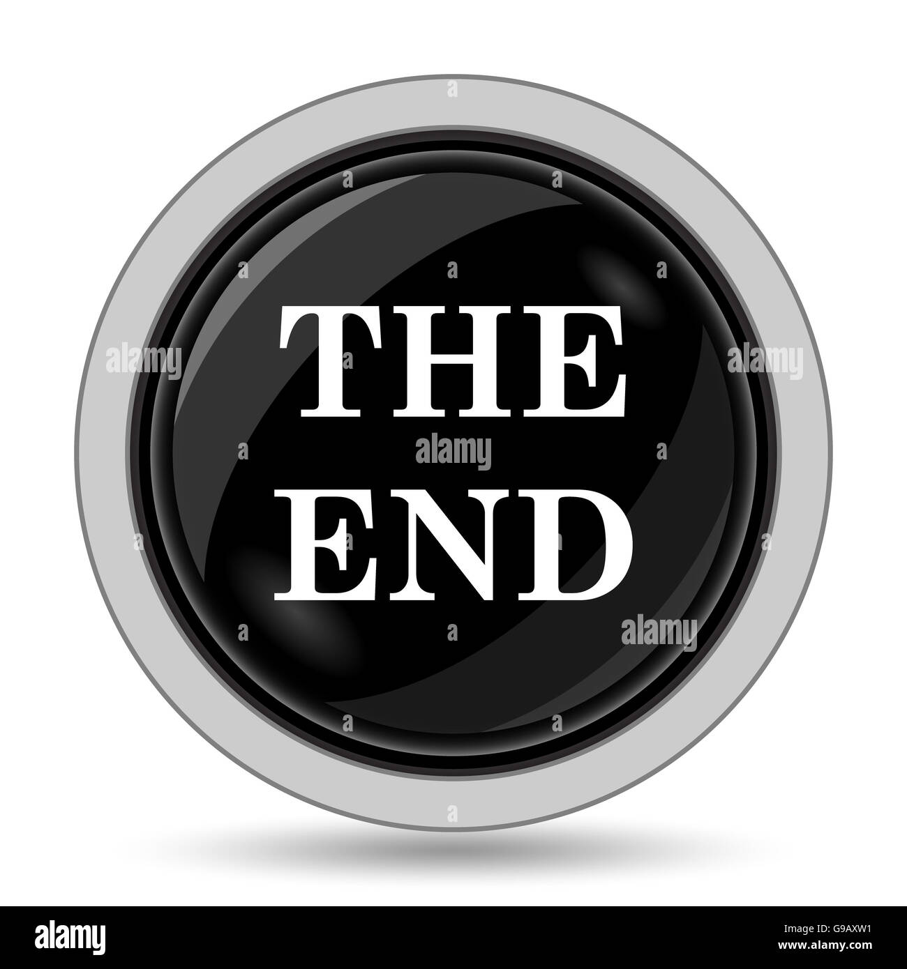 The End icon. Internet button on white background Stock Photo - Alamy