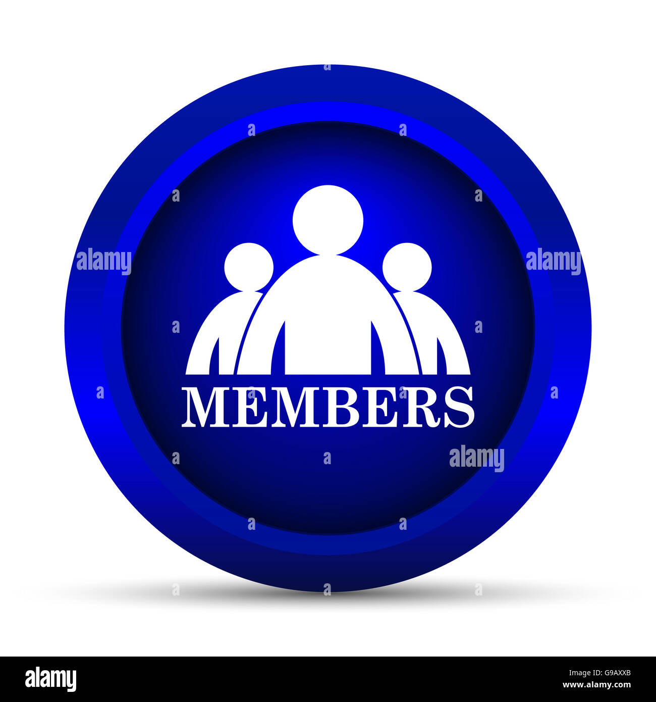 Members icon. Internet button on white background Stock Photo - Alamy