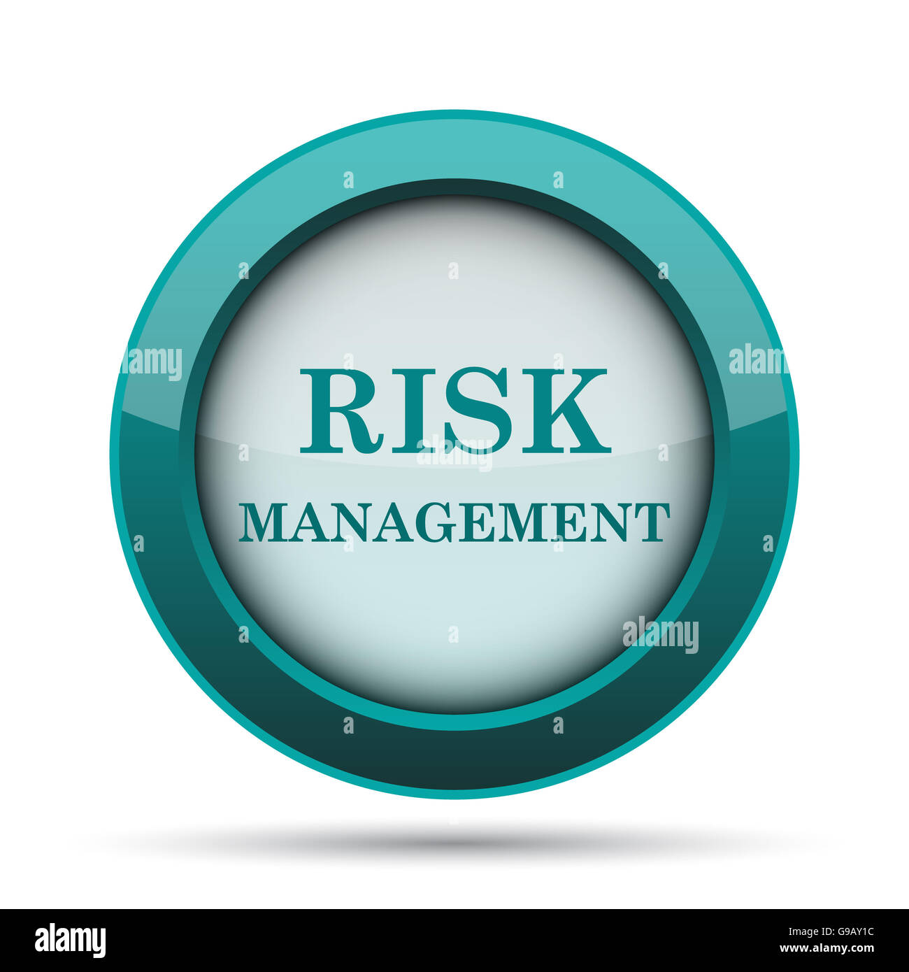 Risk management icon. Internet button on white background Stock Photo ...
