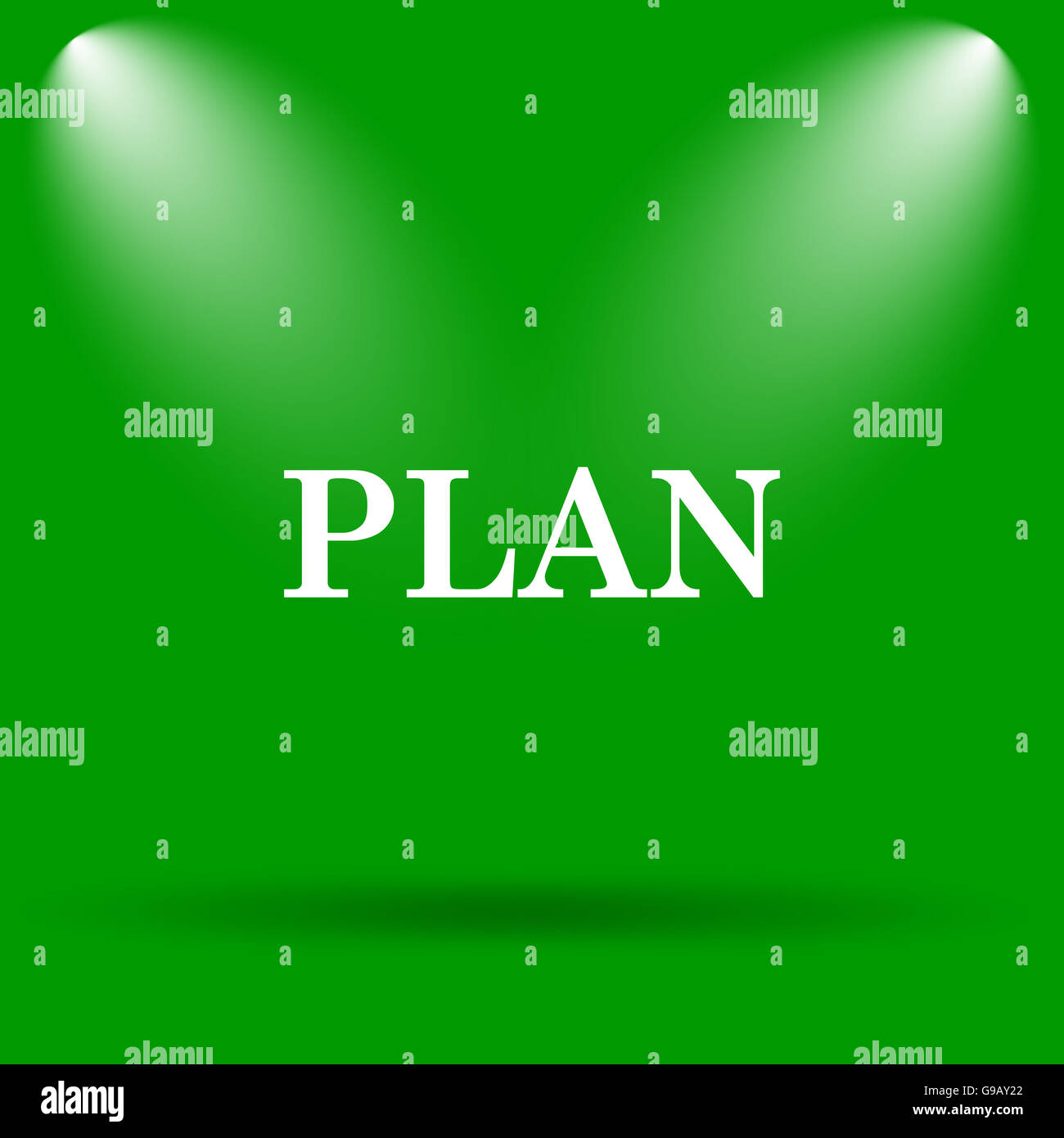 Plan icon. Internet button on green background Stock Photo - Alamy
