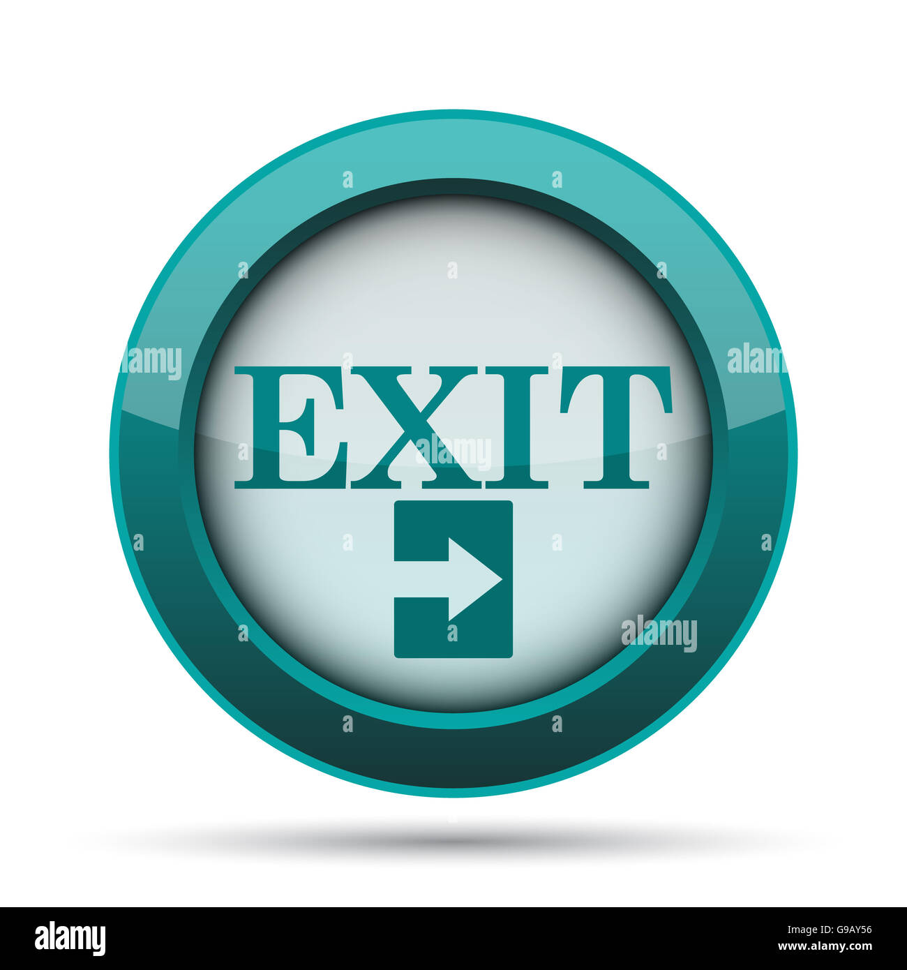 Exit icon. Internet button on white background Stock Photo - Alamy