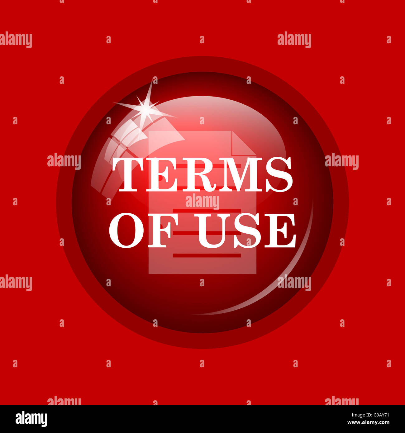 Terms of use icon. Internet button on red background Stock Photo - Alamy