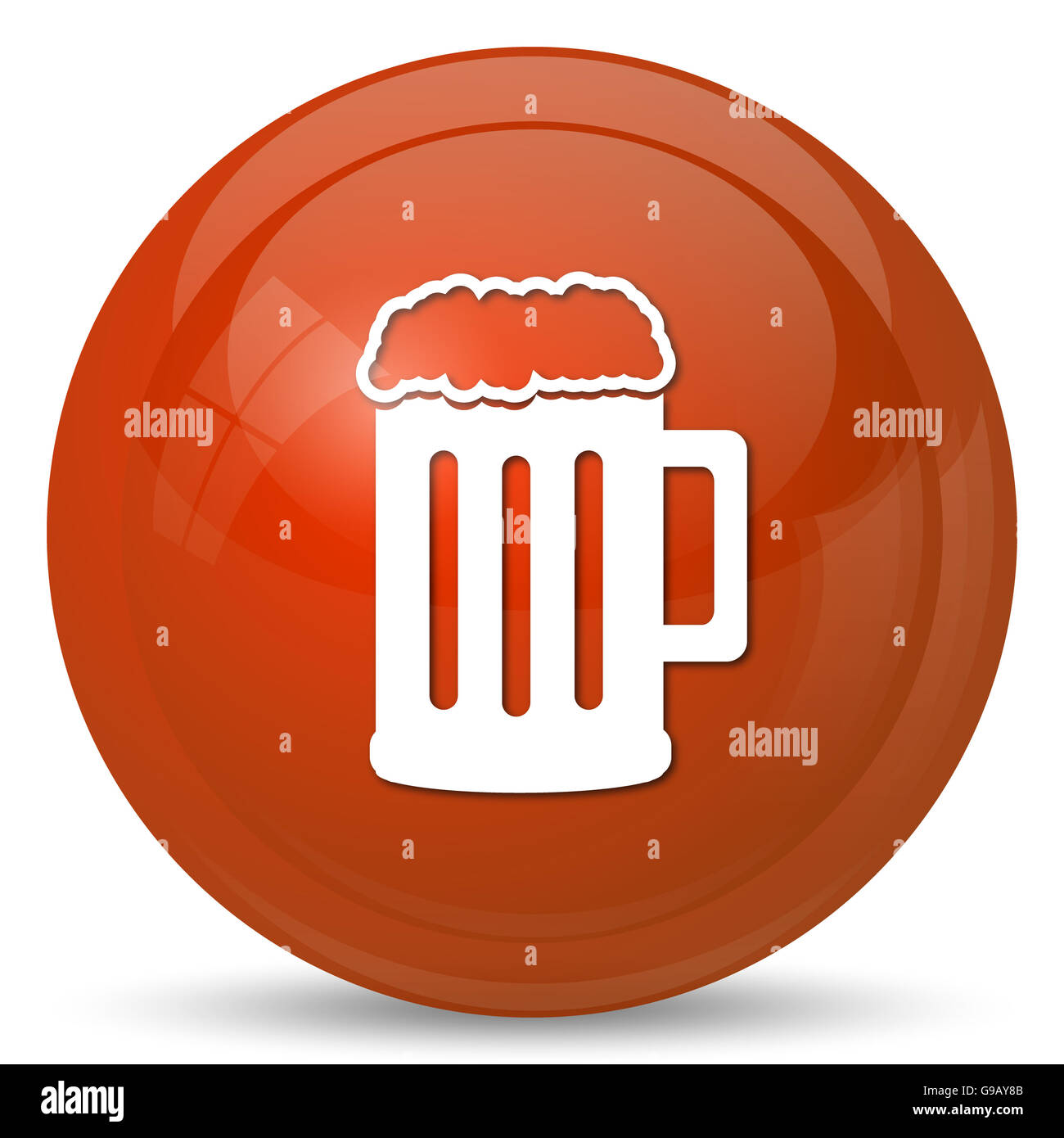 Beer icon. Internet button on white background Stock Photo - Alamy