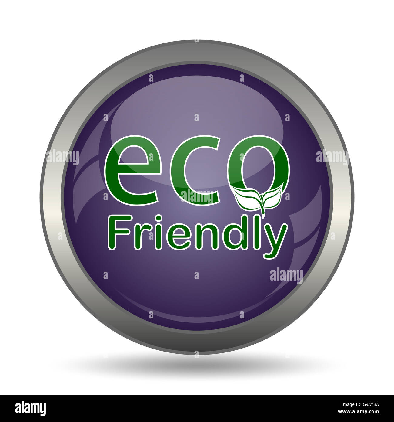 Eco Friendly icon. Internet button on white background Stock Photo - Alamy