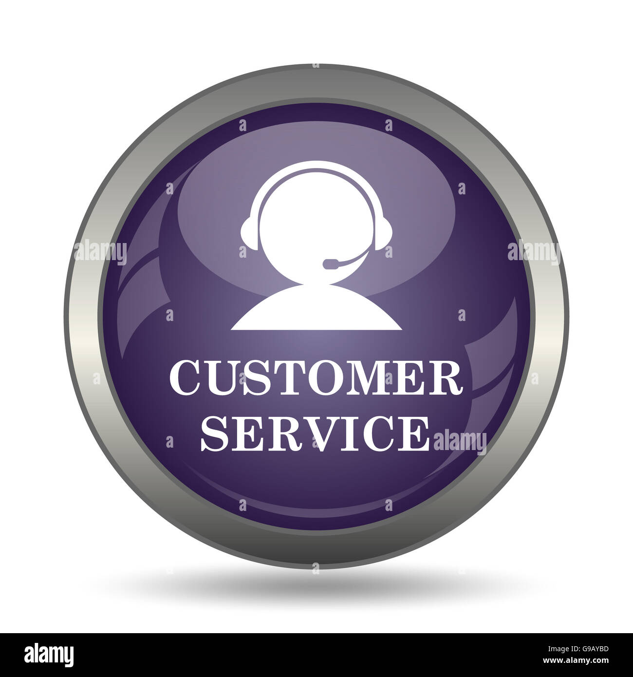 Customer service icon. Internet button on white background Stock Photo ...