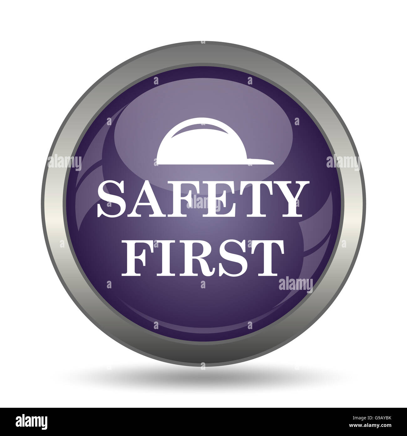 Safety first icon. Internet button on white background Stock Photo - Alamy