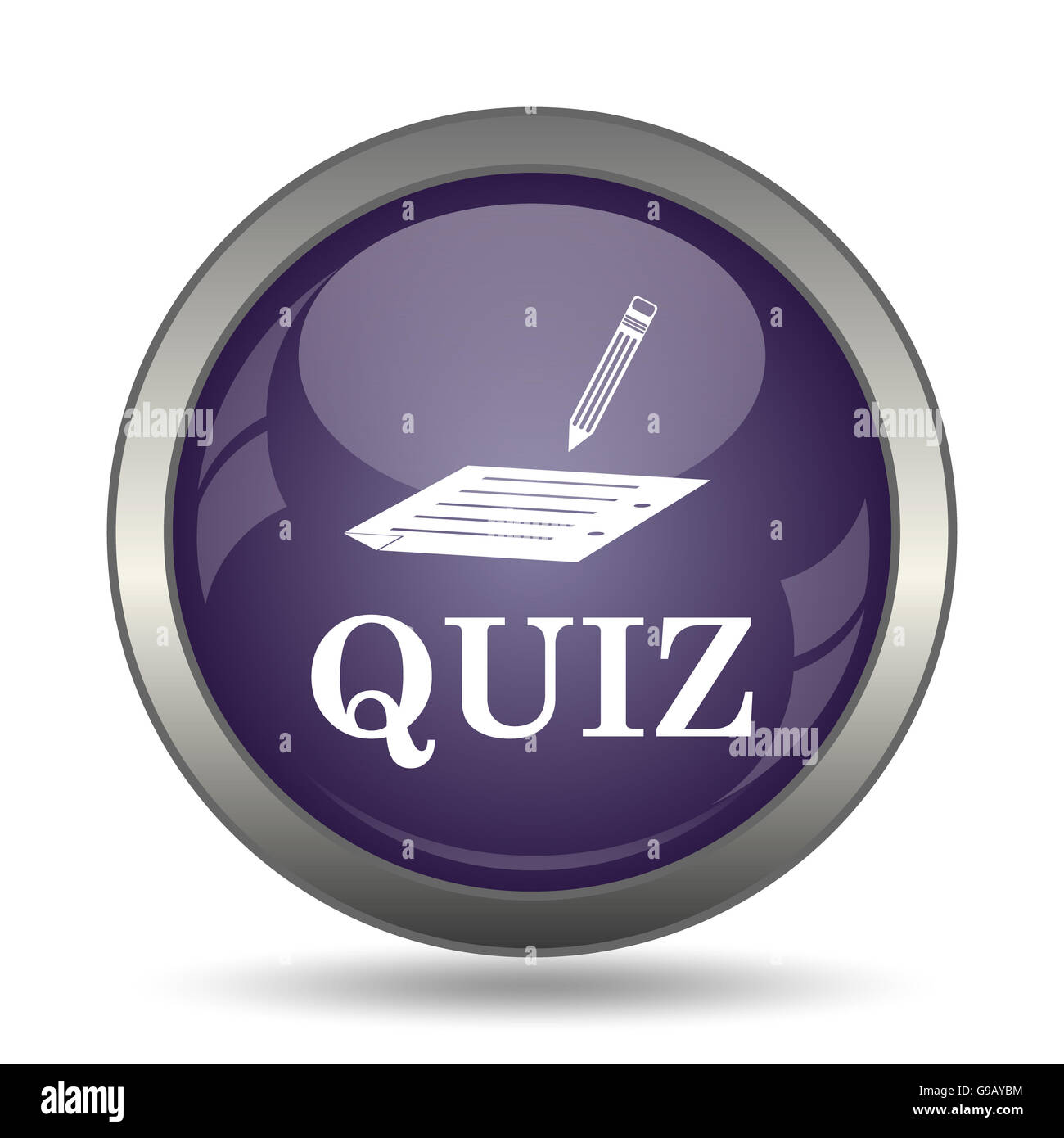 Quiz icon. Internet button on white background Stock Photo - Alamy