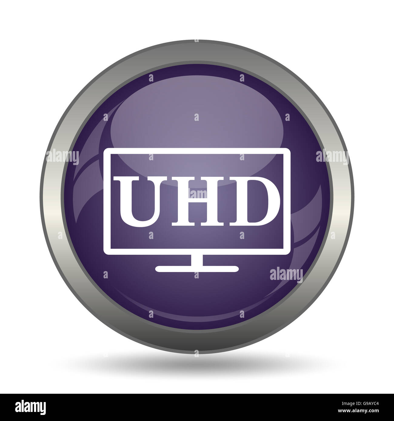 Ultra HD icon. Internet button on white background Stock Photo - Alamy