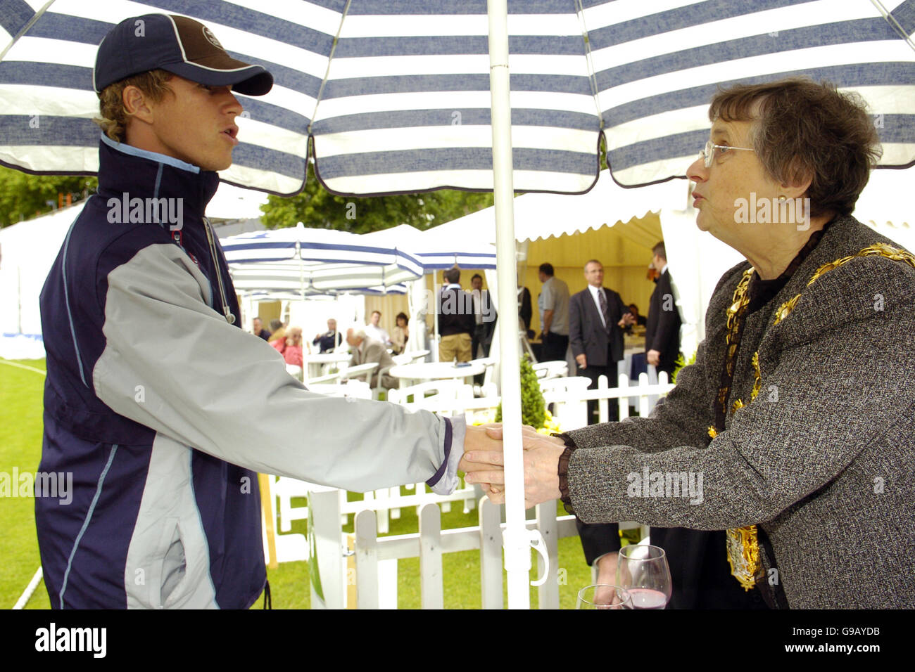 The Mayor of Croydon is met by Surrey's Jonathan Batty Stock Photo - Alamy