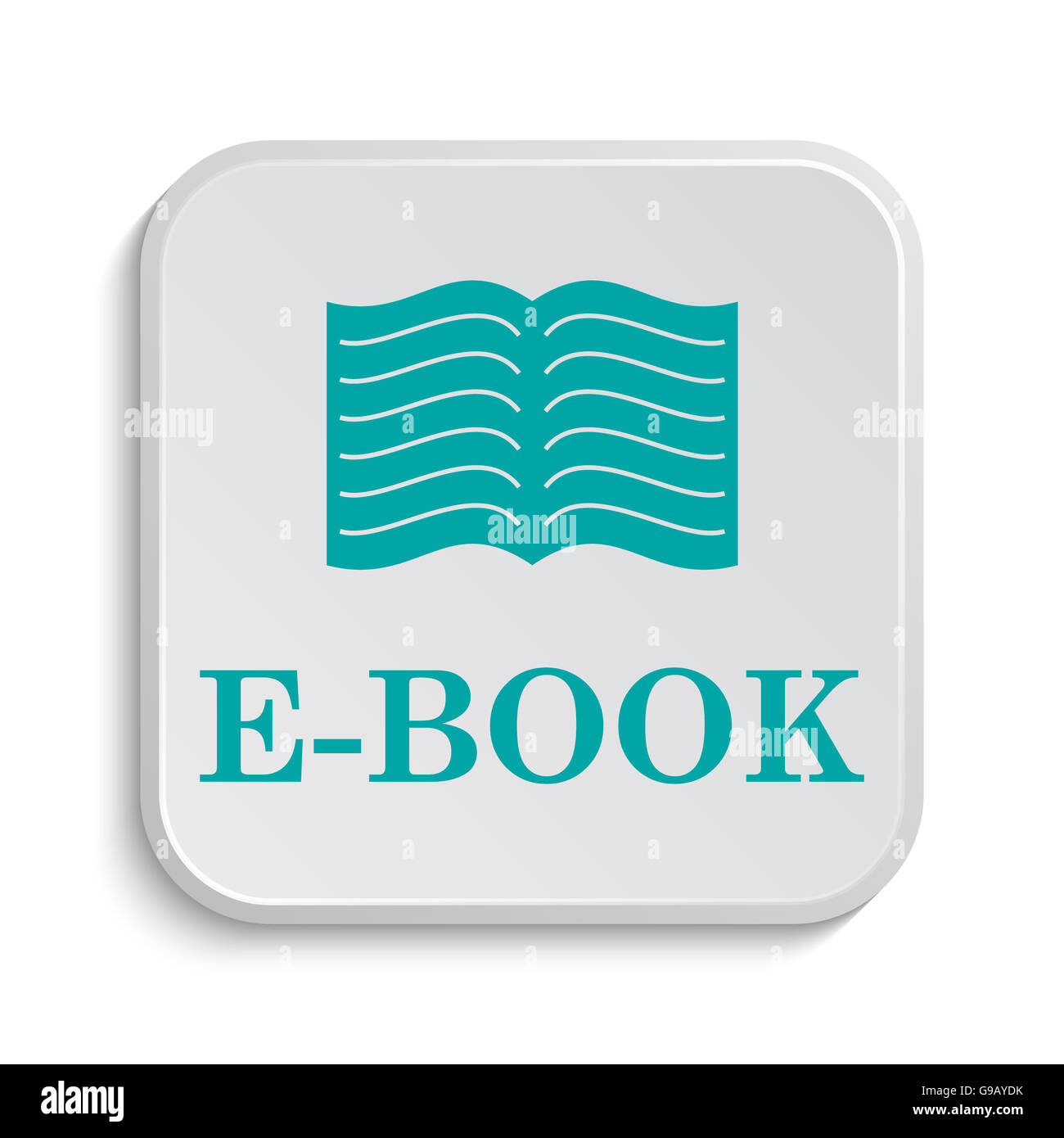 E-book icon. Internet button on white background Stock Photo - Alamy
