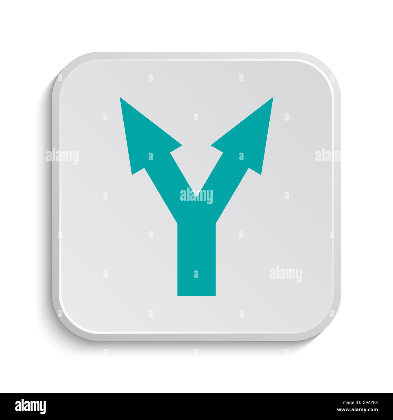 Split arrow icon. Internet button on white background Stock Photo - Alamy