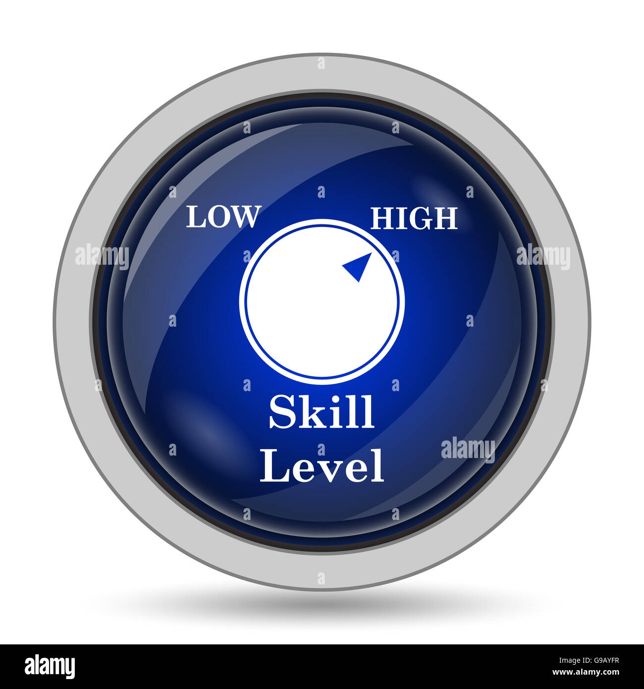 Skill level icon. Internet button on white background Stock Photo - Alamy