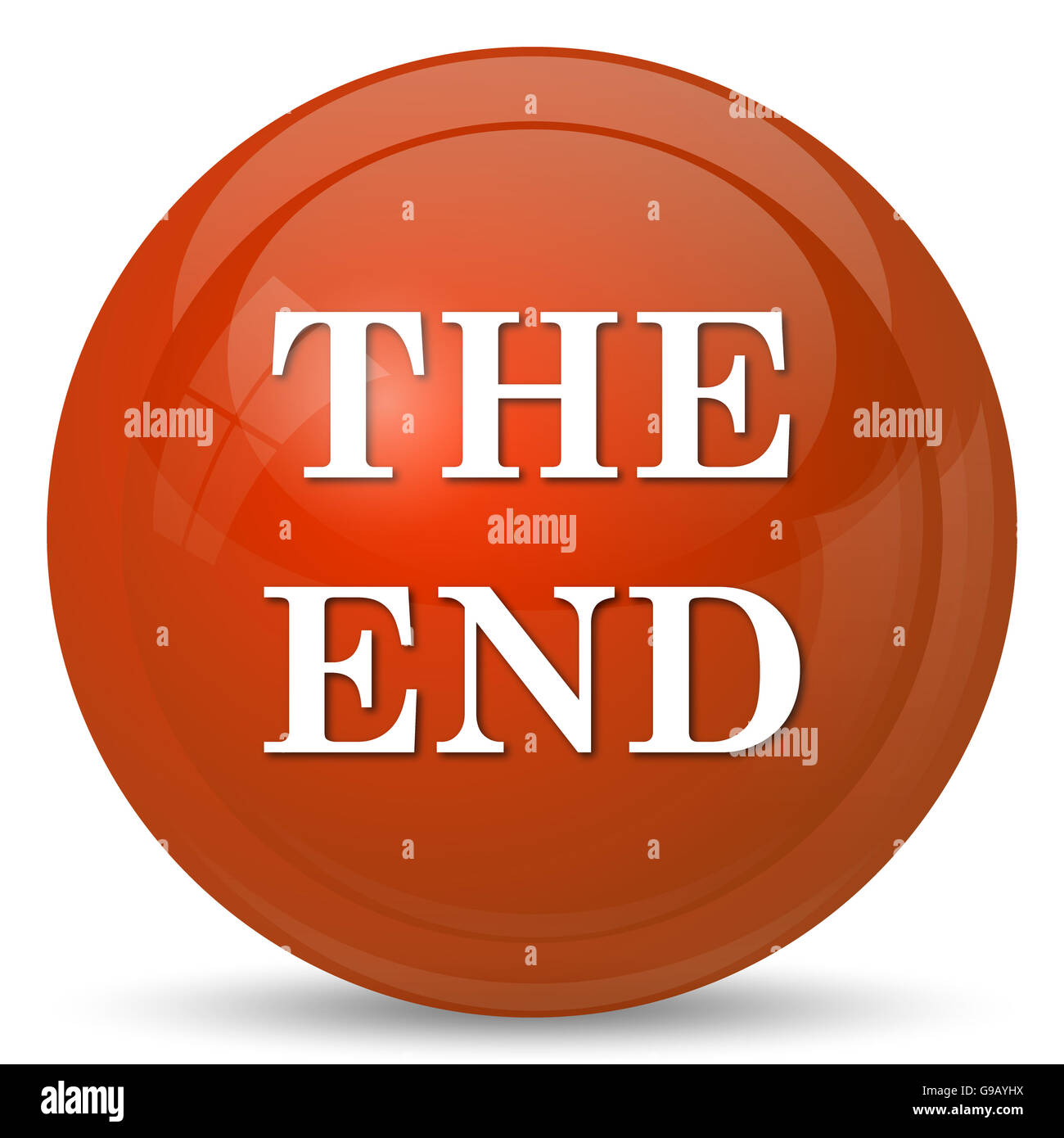The End icon. Internet button on white background Stock Photo - Alamy