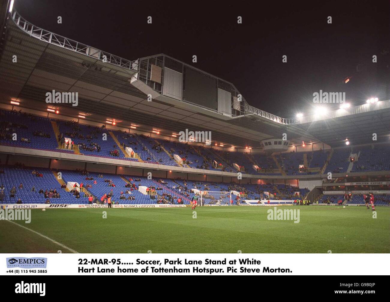 22 mar 95 soccer park lane stand at white hart lane hi-res stock ...