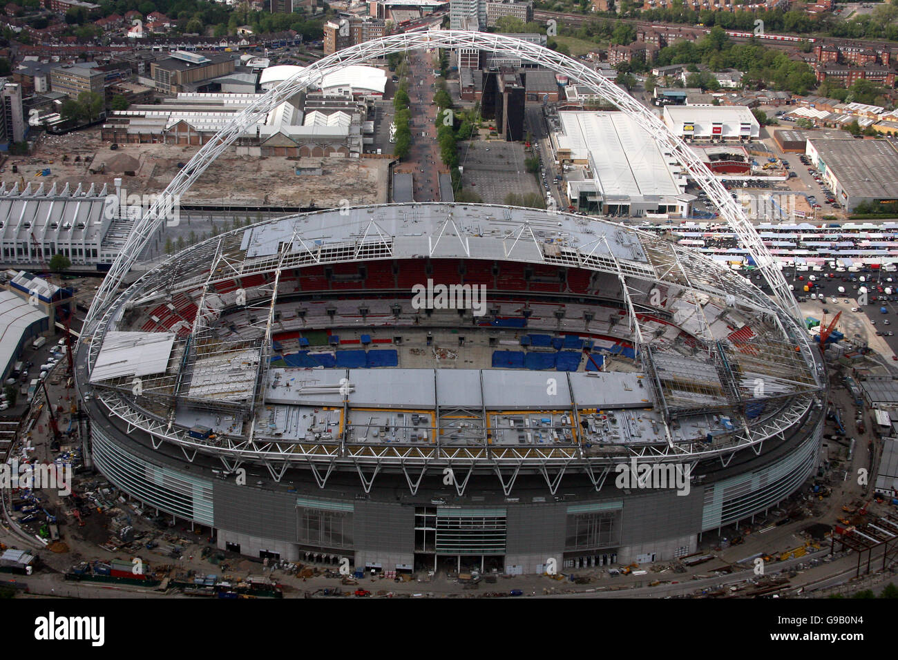 Aerial Views of London. An aerial view of the new Wembley Stadium Stock ...