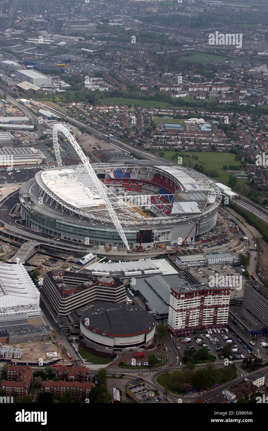 Aerial Views of London. An aerial view of the new Wembley Stadium Stock ...