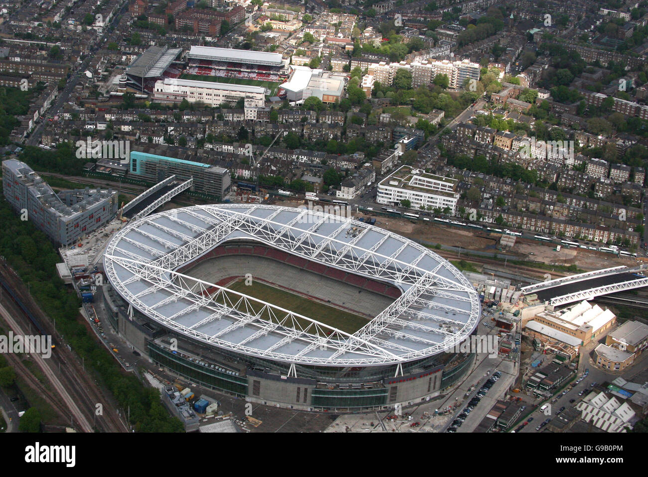 An aerial view of the Emirates Stadium, new home of Arsenal Stock Photo ...
